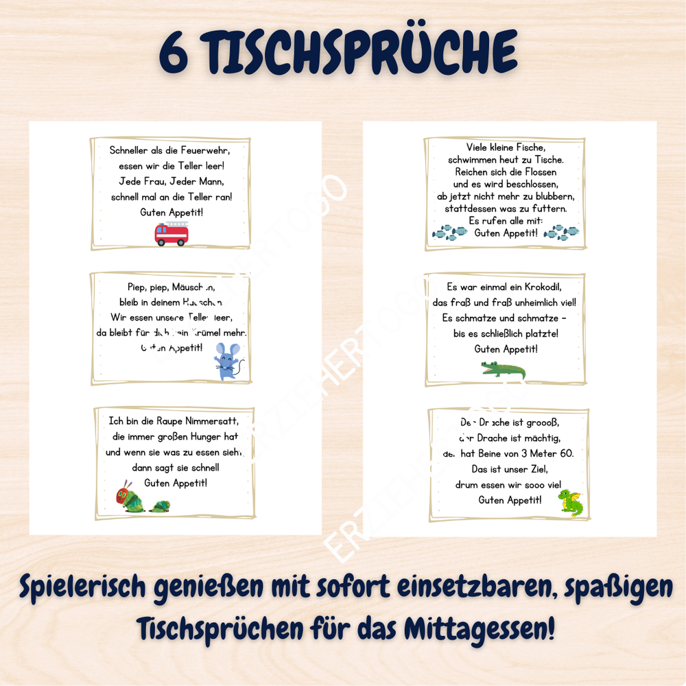 6 Tischsprüche für die Kita und Krippe!🍽️ - kostenlos!
